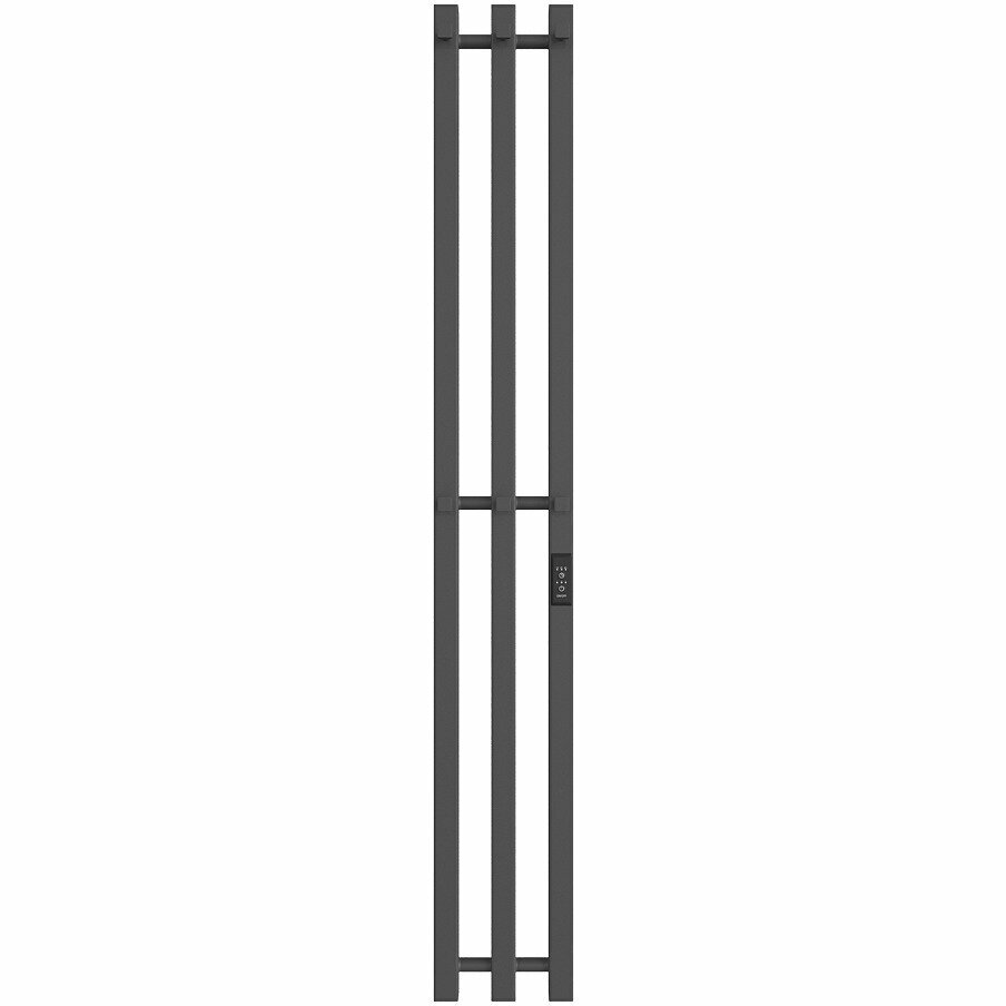 Полотенцесушитель электрический Двин (Dveen) X-3 plaza neo 120x12 см, без полки, К диммер, квадрат графит