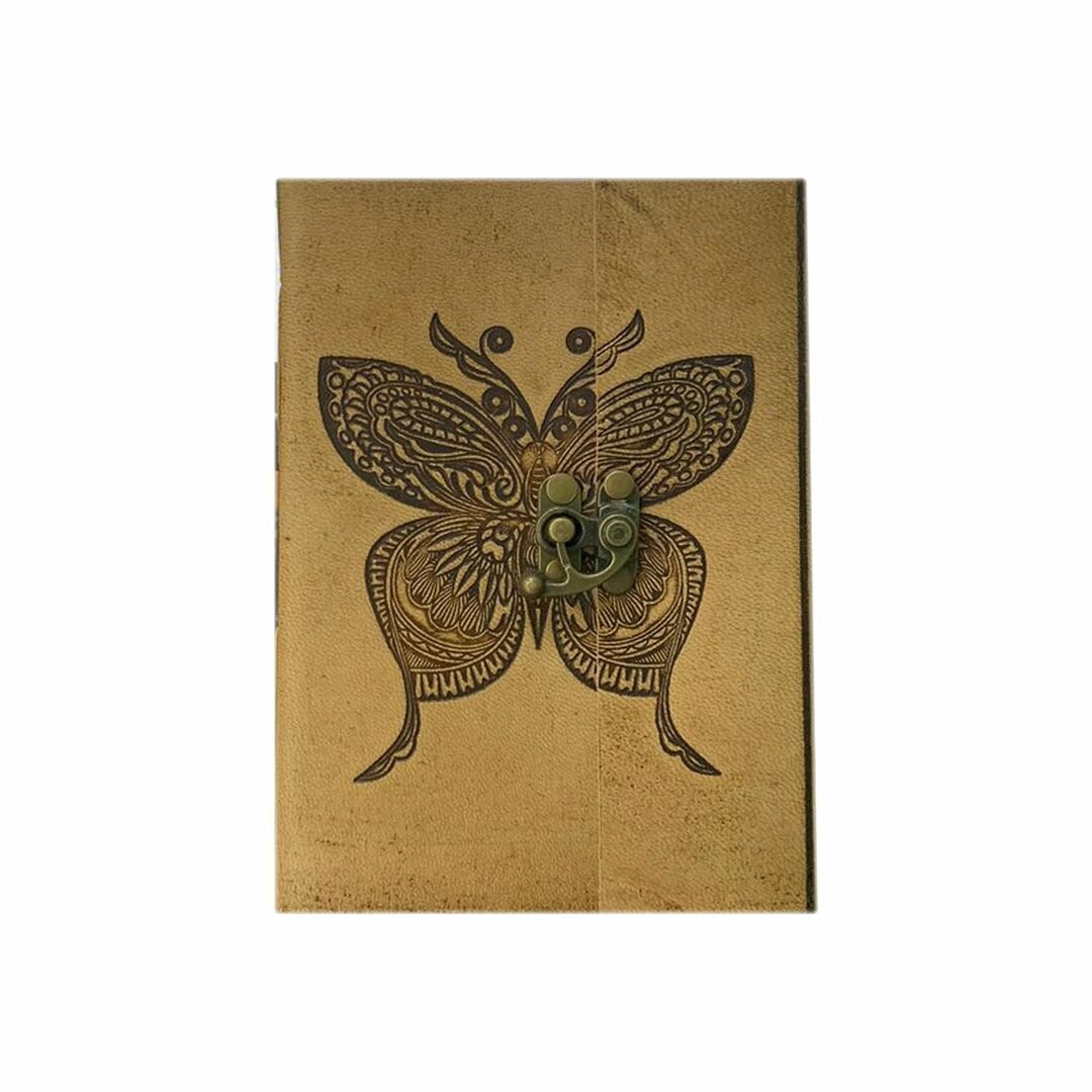 Блокнот, Записная книжка ручной работы из верблюжьей кожи "Бабочка"