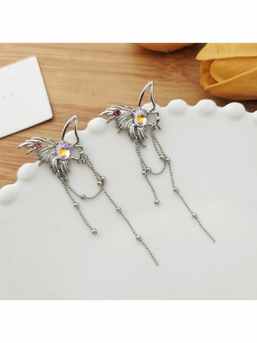 Серьги пусеты, фианит