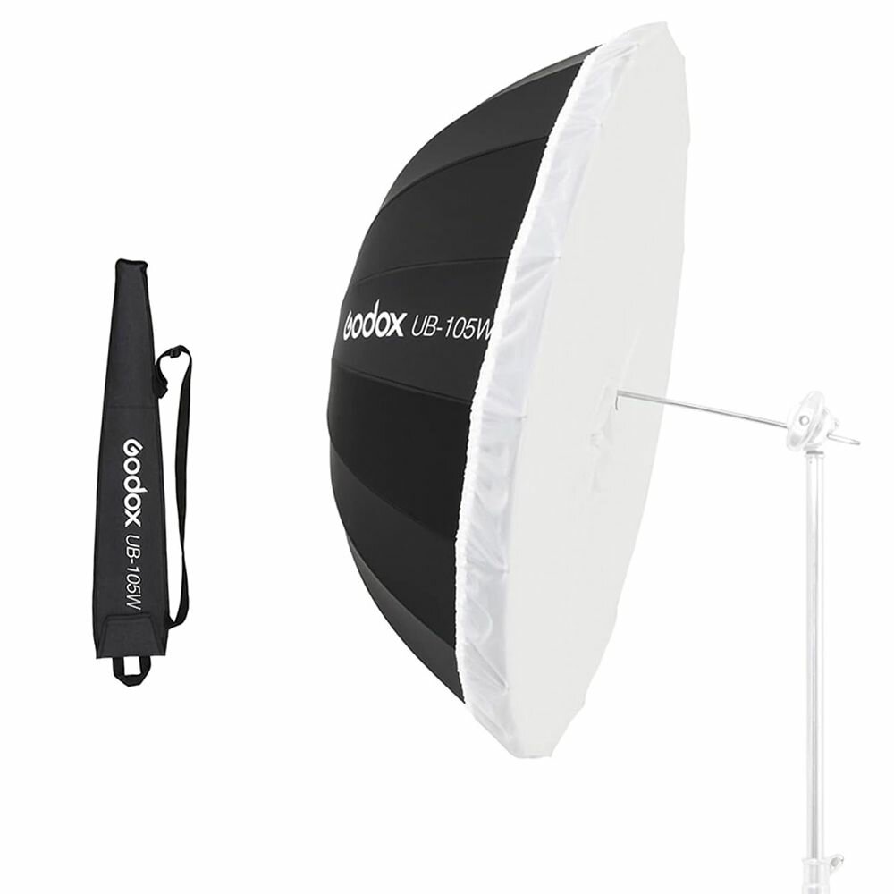 GODOX UB-105W, черно-белый отражающий зонт с диффузионной тканью, 105 см