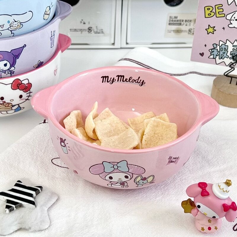 Керамическая миска для риса Sanrio Hello Kitty, детская миска для еды, посуда Куломи, Керамическая миска для выпечки