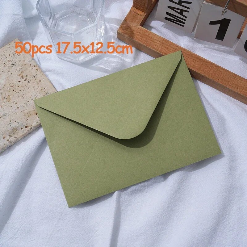 Бумажные конверты QKX для приглашений 50 шт 50pcs 18x13cm-C