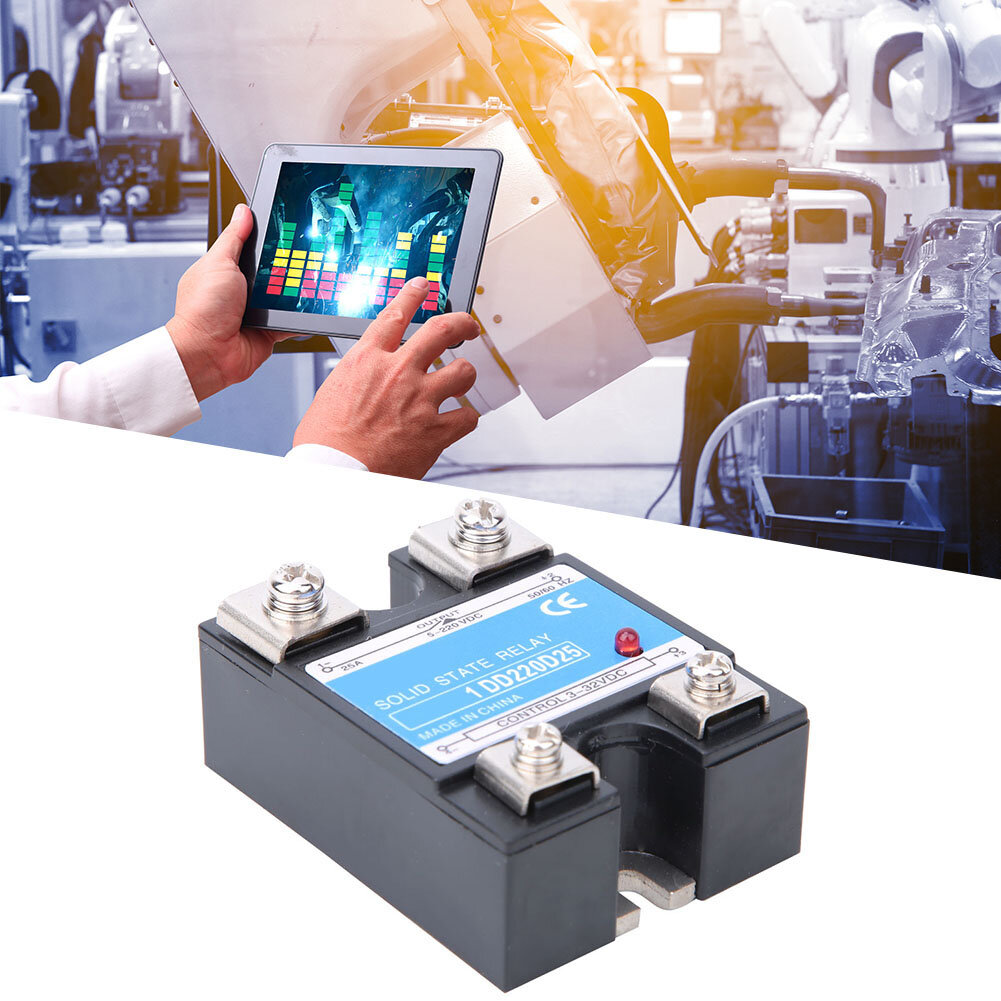 Твердотельное реле постоянного тока Вход твердотельного реле постоянного тока 3–32 В постоянного тока Нагрузка 5–220 В постоянного тока Реле управления (25 А)