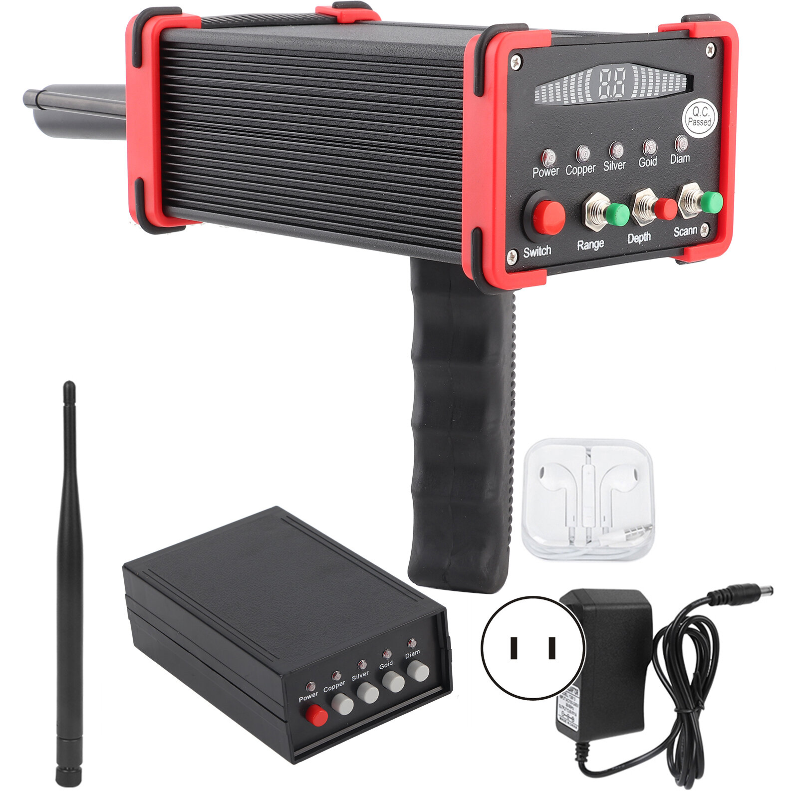 Металлоискатель для подземных работ, поиска золота и серебра на больших площадях, с вилкой стандарта США, 100 240 В.