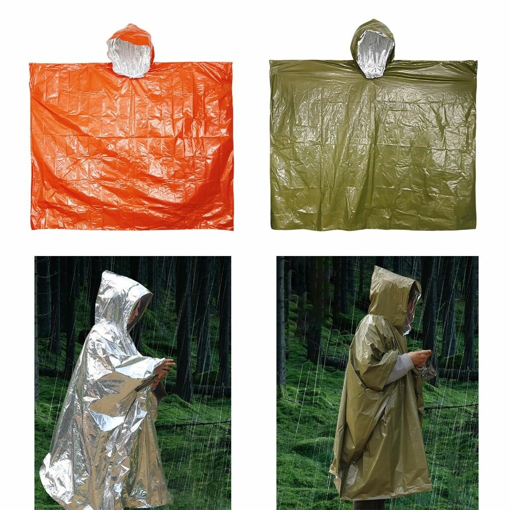 Переносные дождевики для активного отдыха, светоотражающие и тепловые походные дождевики