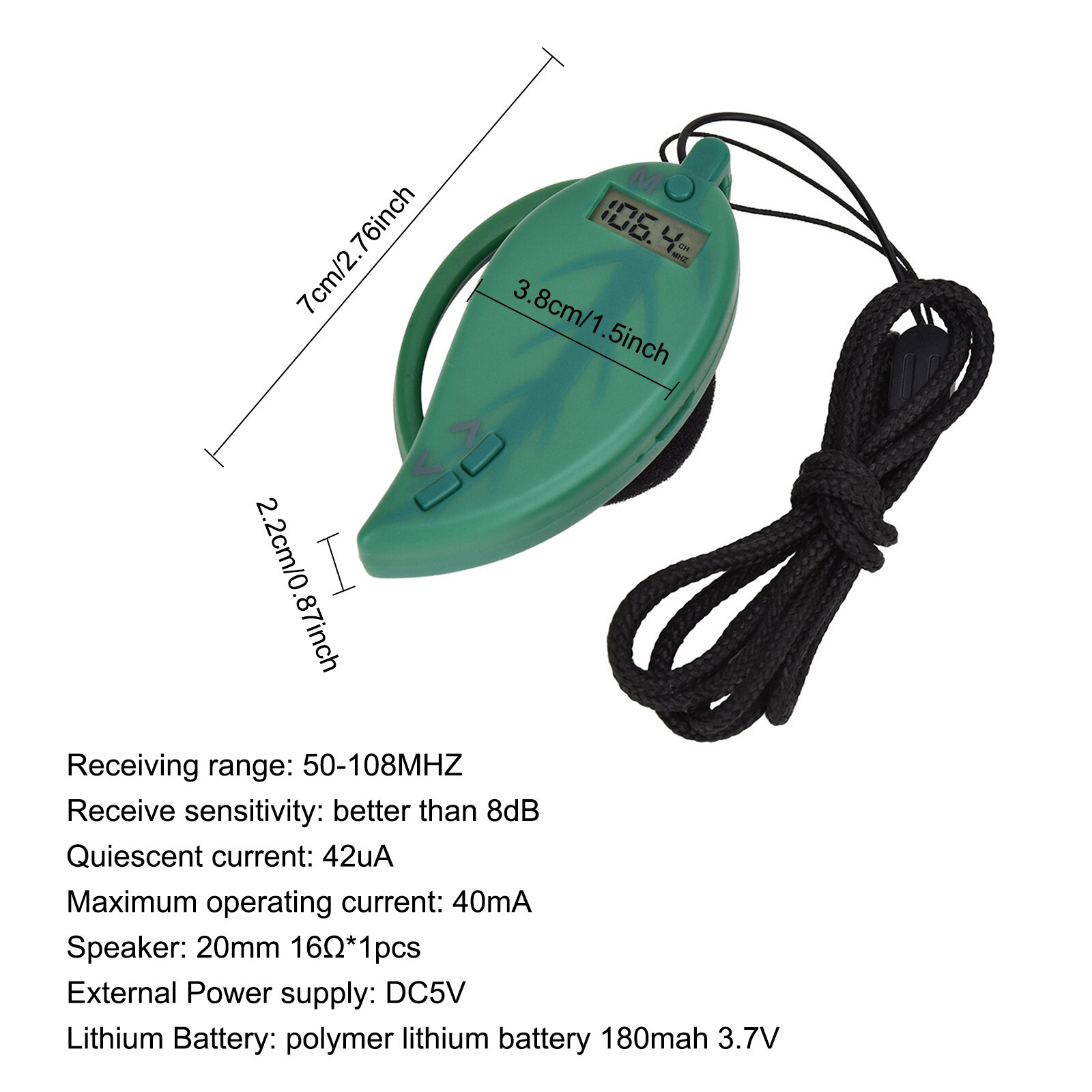 Наушники FM-радио с креплением на ухо, беспроводные наушники FM-радио, стереонаушники-гарнитура для компьютера, телефона, спорта на открытом воздухе с наушниками 3,5 мм