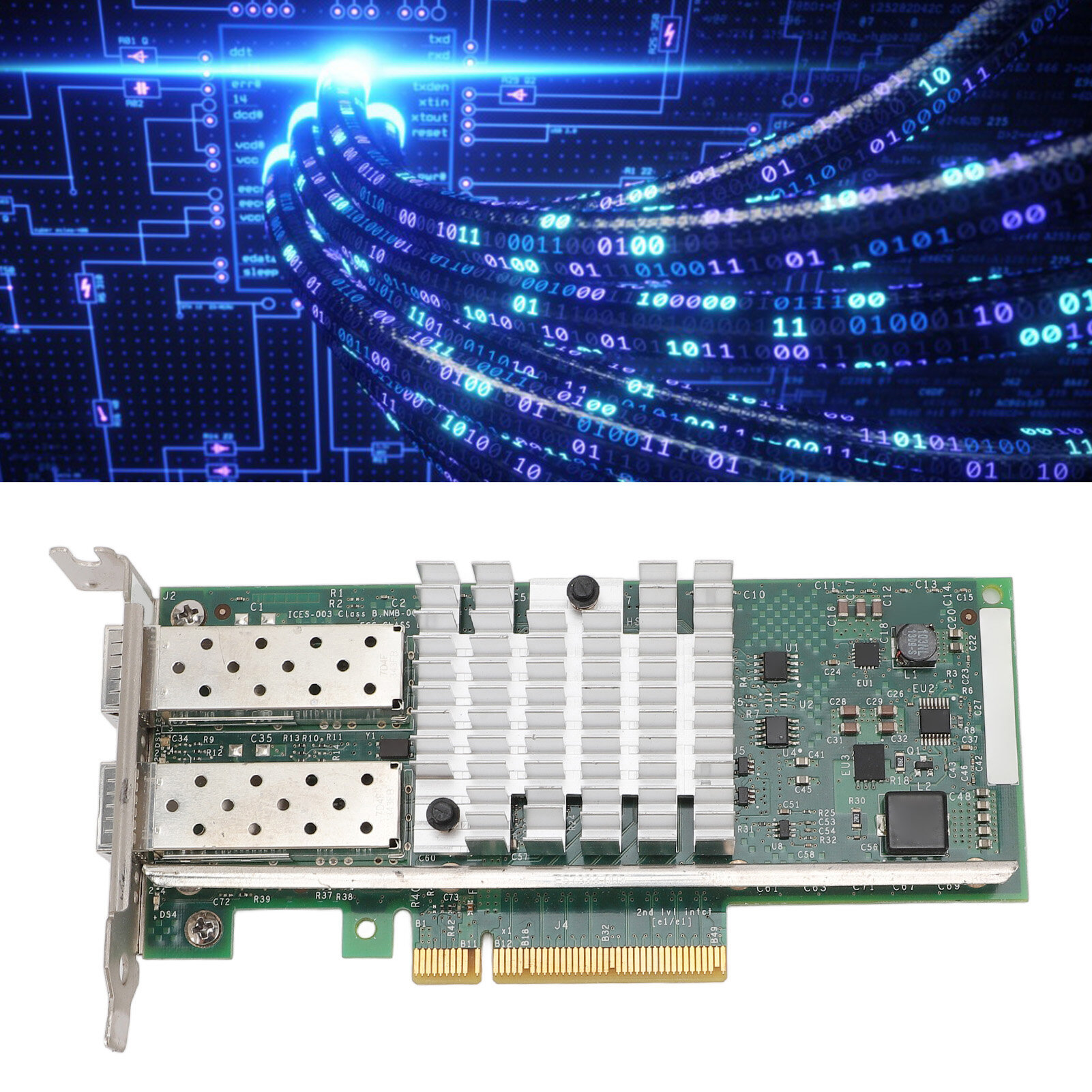 Сетевая плата адаптер серверного адаптера Ethernet X520 SR2 E10G42BFSR, 10 Гбит/с, два порта SFP+