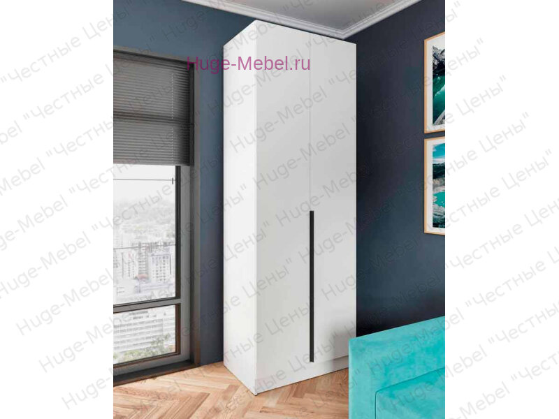 Шкаф платяной "Мадрид" 0,8 м белый Huge Mebel . Ширина 800 Высота 2300. Шкафы распашные