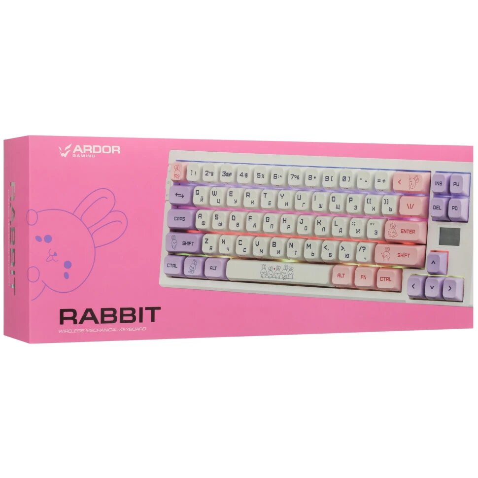 Клавиатура проводная + беспроводная ARDOR GAMING Rabbit [AG-ZD-68GY-HS-W]