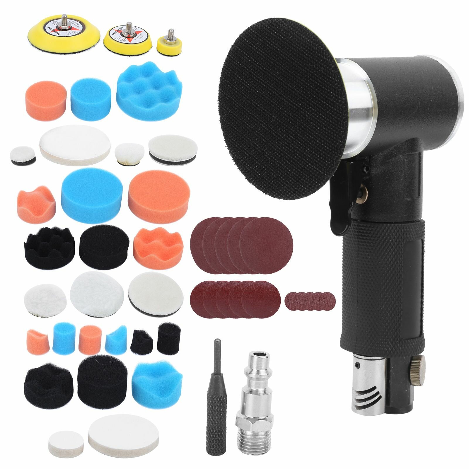 48 шт. пневматическая шлифовальная машина, черная эксцентриковая пневматическая машина для полировки и полировки автомобиля AT-1500 (американское воздушное сопло)