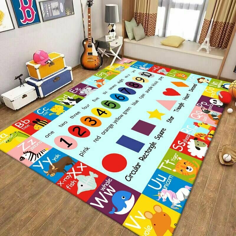 Коврик детский 120х160 см, игровой с изображением города/дорог, ковер для мальчика и девочки