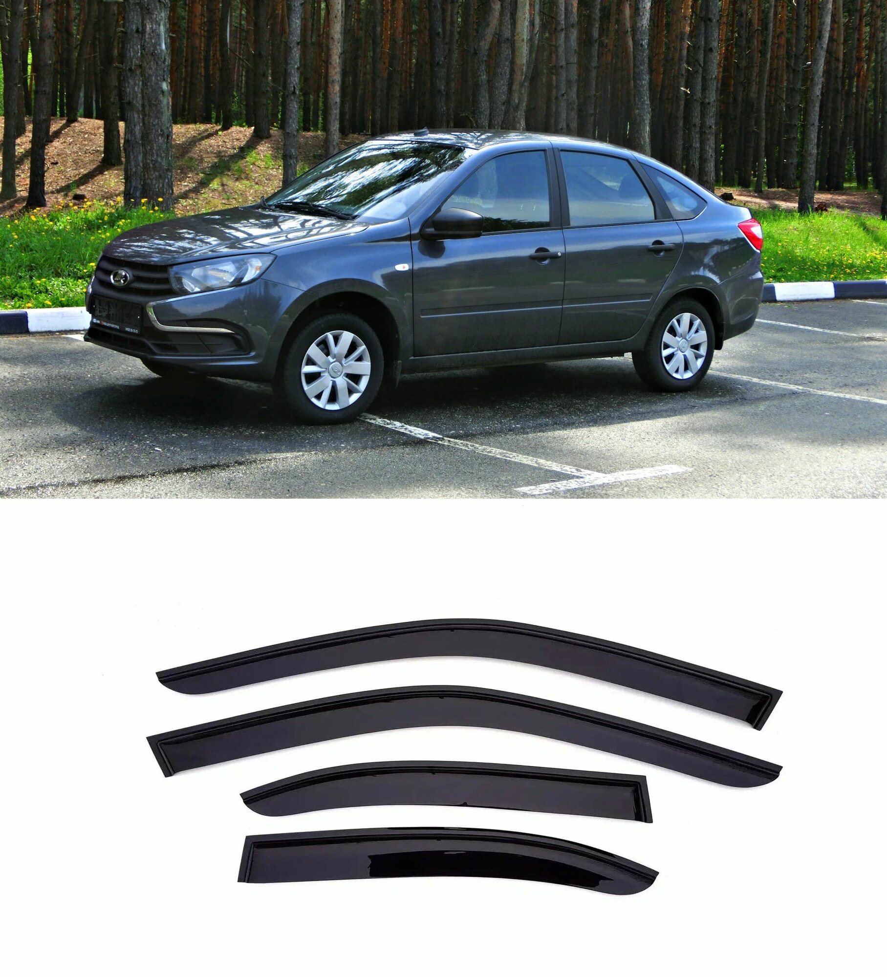 Дефлекторы боковых окон ВАЗ Granta Гранта лифтбек