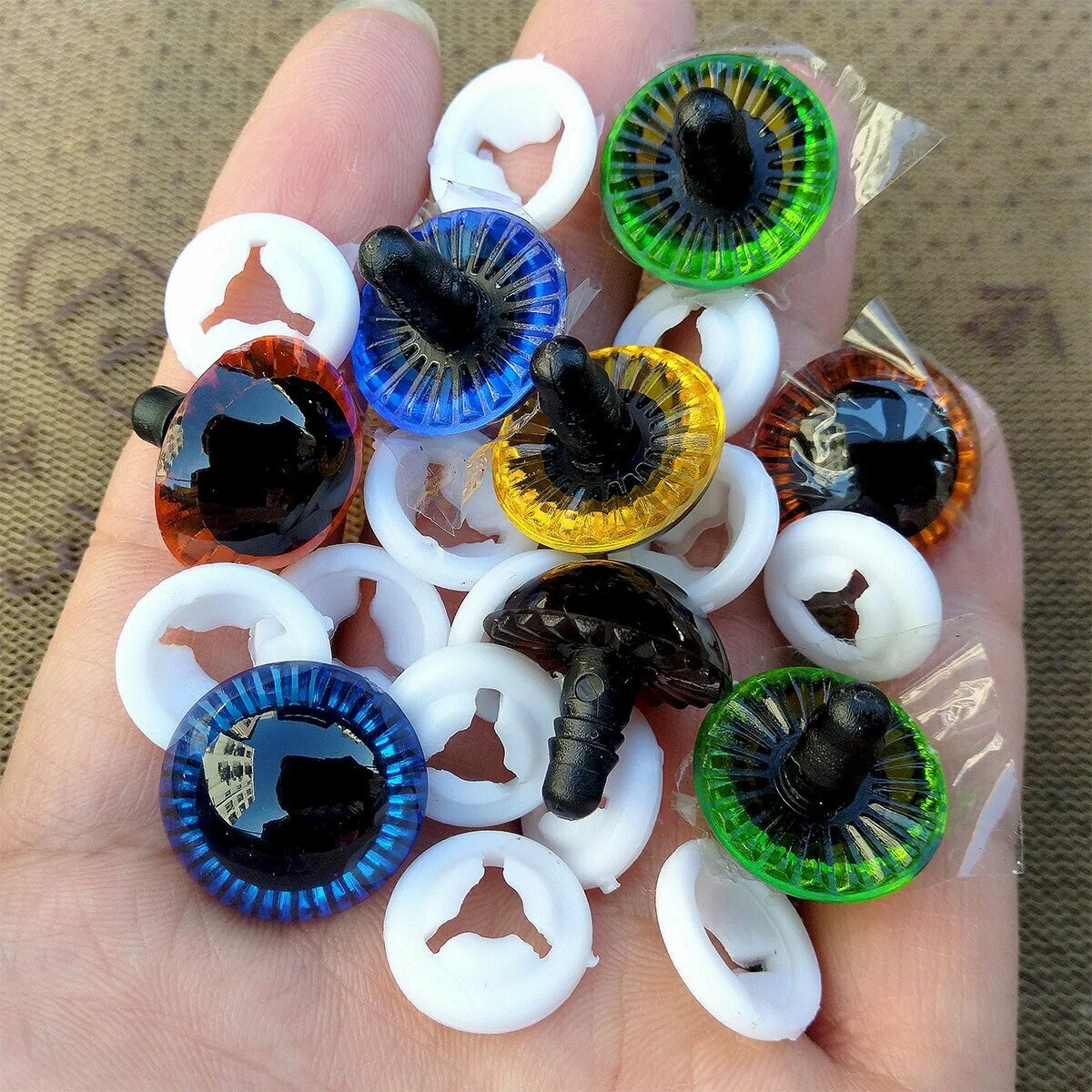 Глаза для кукол 11-15 мм, хлопок, 10 шт. mixed color 10PCS, 11mm