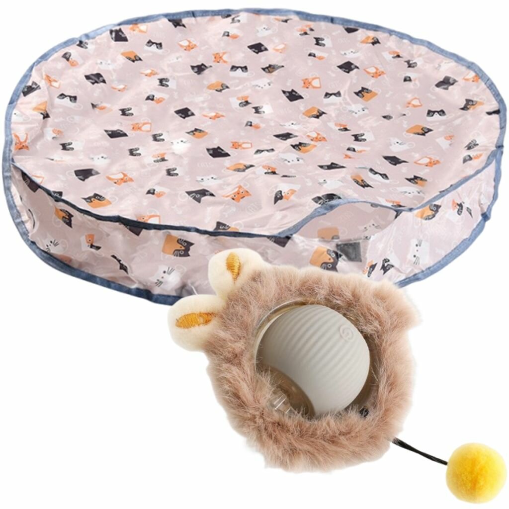 Игрушка для домашних кошек двухслойный охотничий чехол интерактивная игрушка для кошек-чехол и меховой чехол funny cat ball серый