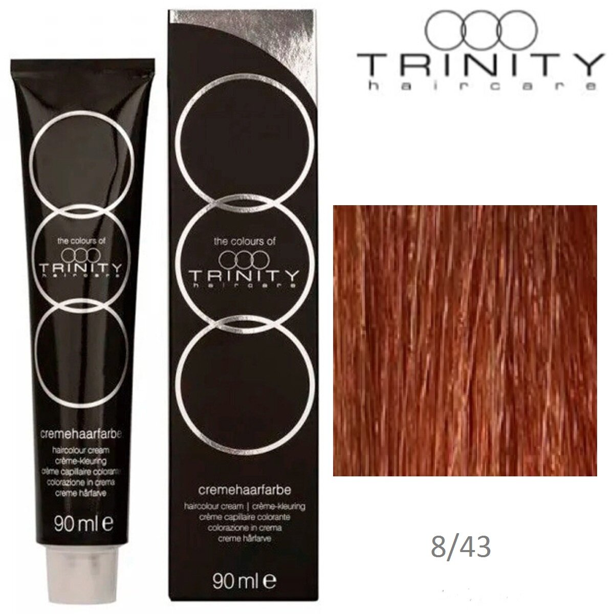 Trinity The Color of Trinity Стойкая крем краска 8/43 светлый блондин медный 90 мл