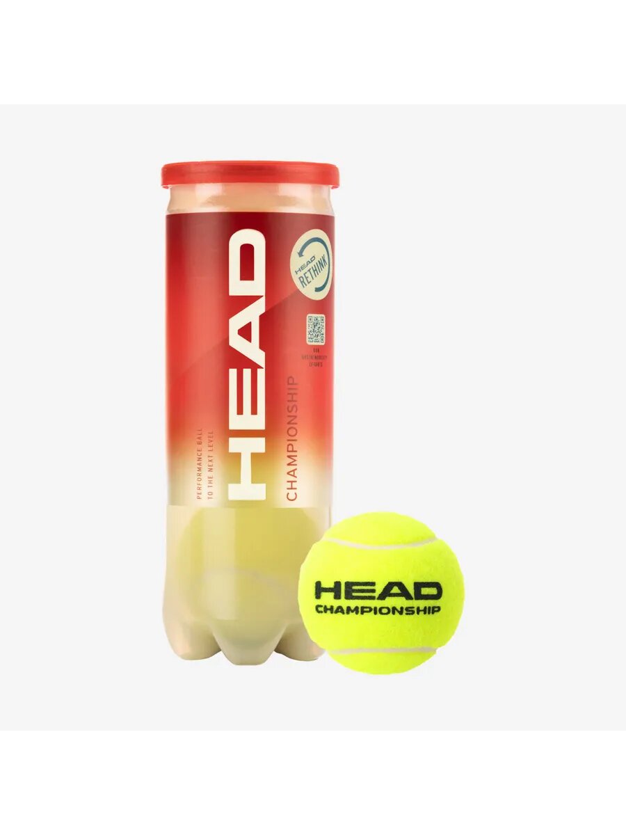 Мяч для большого тенниса HEAD Championship 3B, упаковка 3 мяча, ITF