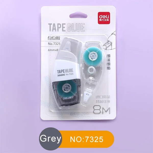 Deli двухсторонний скотч 6 мм * 8 м Серый, 7325-Grey -1pcs