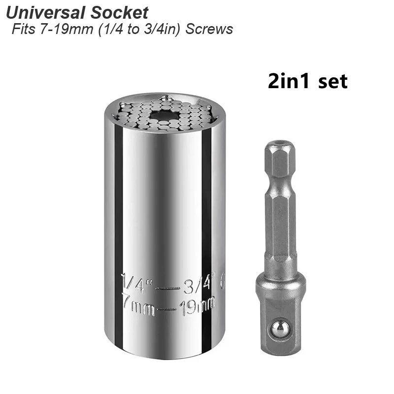 Универсальный торцевой ключ 7-19 мм, 2in1 set