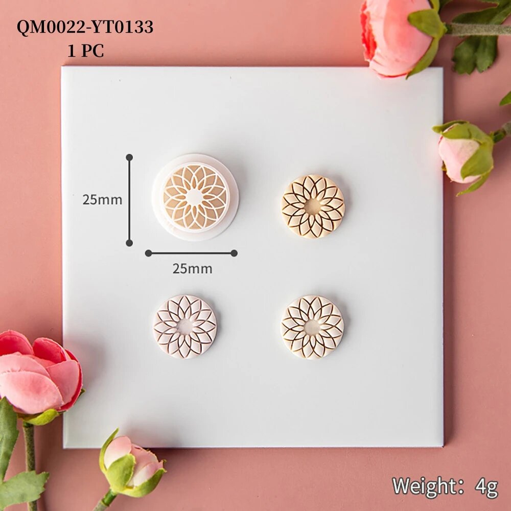 Мягкие керамические серьги в форме цветка, резак для полимерной глины, форма с геометрическим узором, сделай сам, керамические серьги, ювелирные изделия, подвески, глиняные инструменты