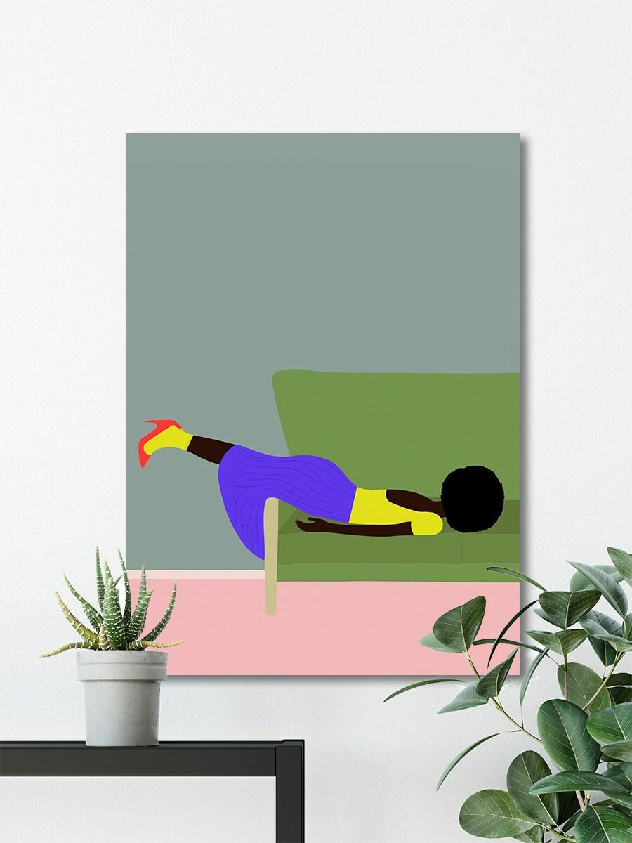 Пинтерест картина / абстракция -"Ленивая девушка" , сканди стиль, декор на стену, 60х80 см.