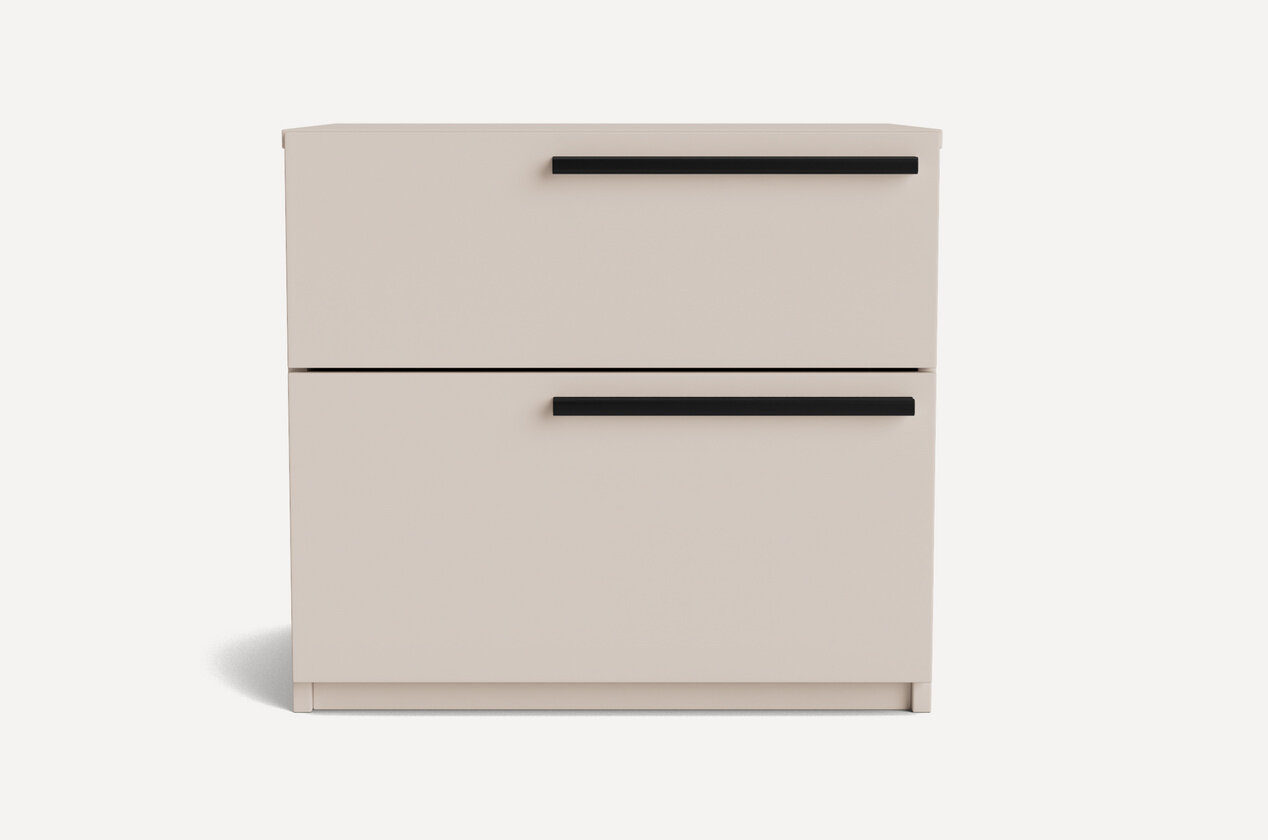 Тумба прикроватная Divan.ru Кимбол-1 Latte, ЛДСП, бежевая, 2 ящика