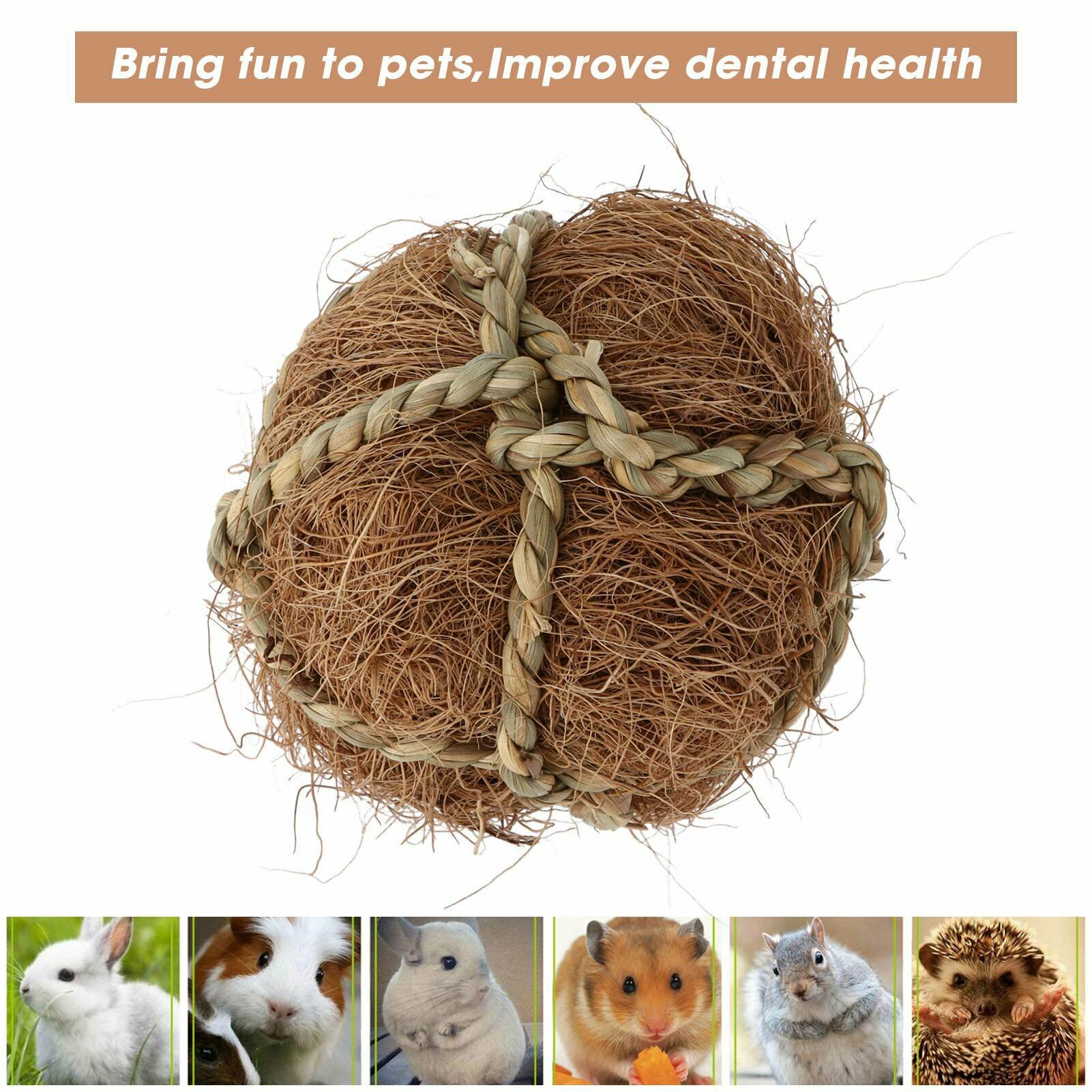 Шарики из кокосового волокна, здоровье зубов, кролики, жевательные шарики, игрушки для кроликов, шиншилла