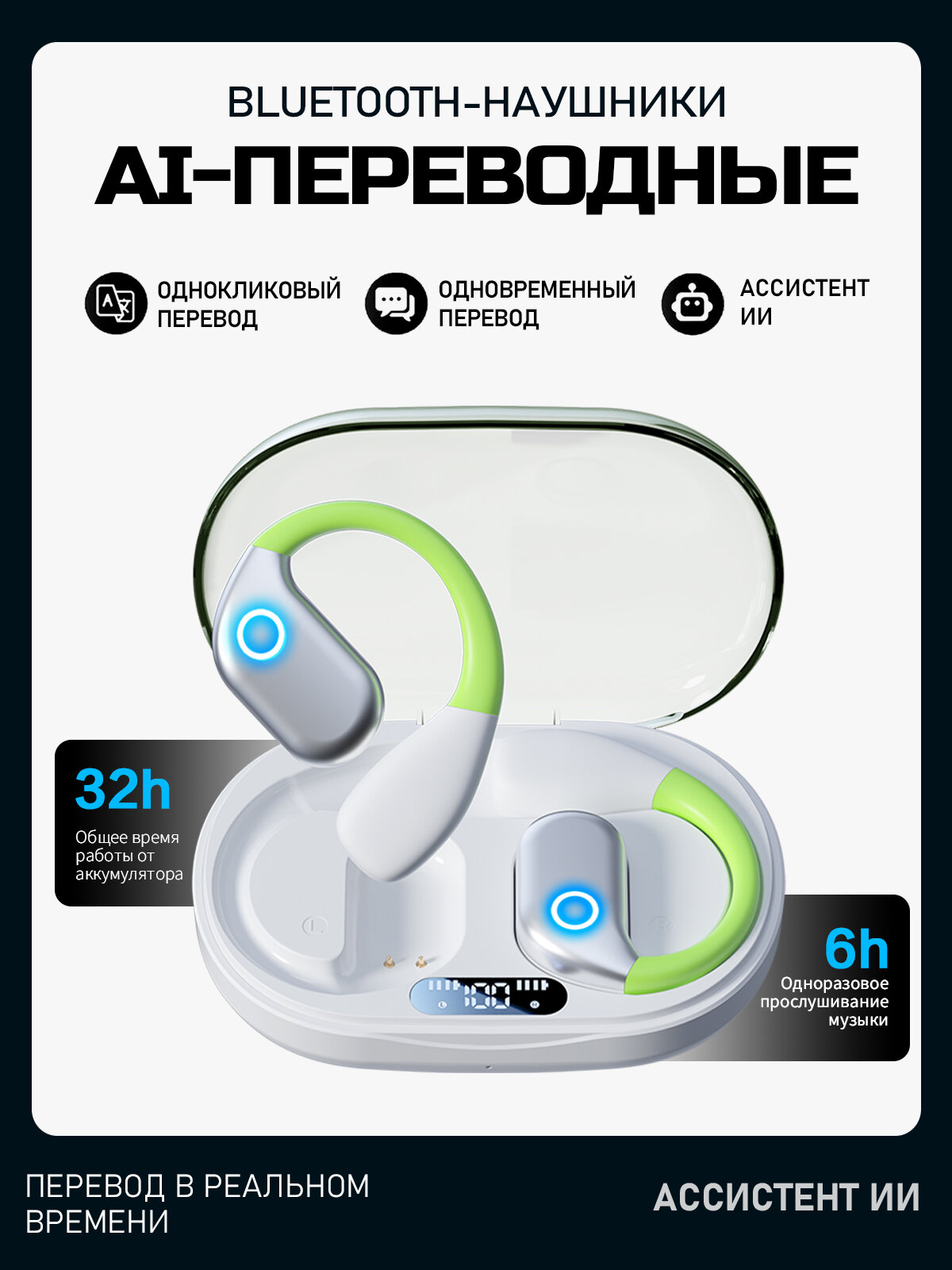 Наушники с переводчиком беспроводной, синхронный переводчик, CM82B
