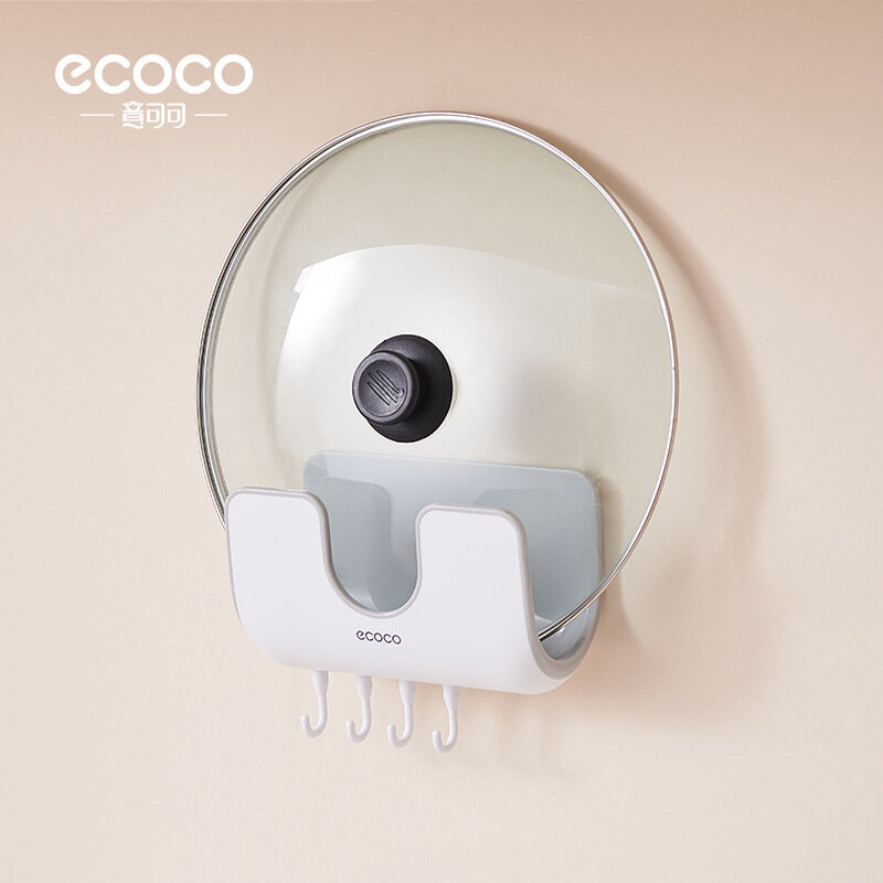 Настенная подставка для крышек, разделочная доска, многофункциональный крючок, 4 крючка