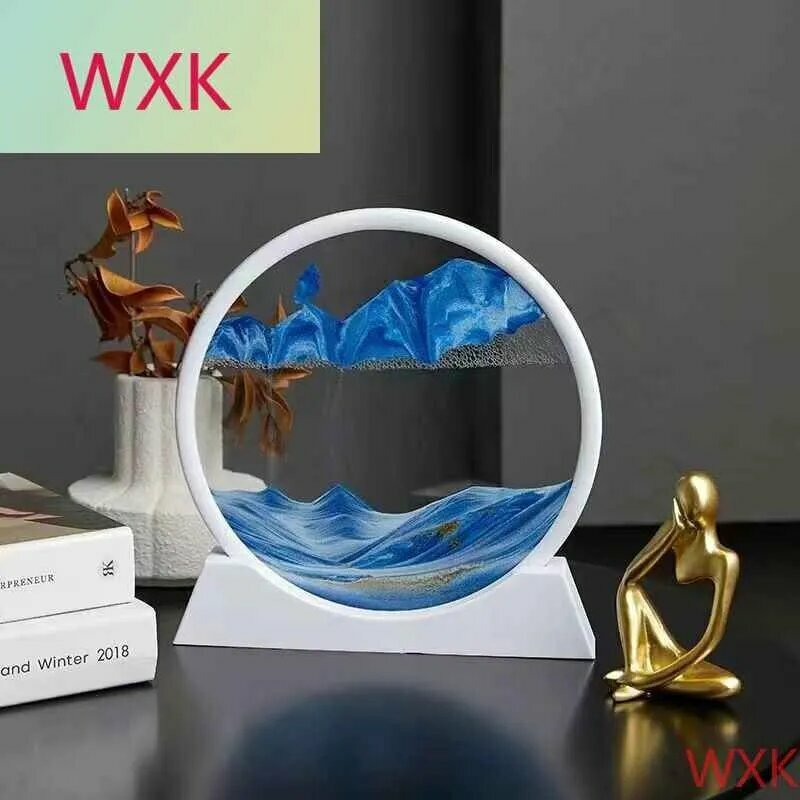 Картина песочная 3D интерьерная в белый рамке / Песочные часы антистресс / подаркWXK