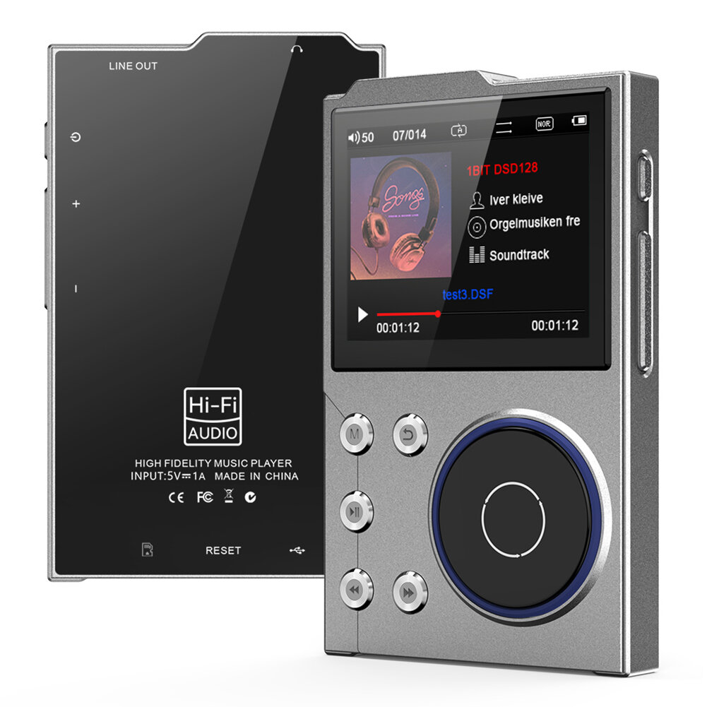 Hi-Fi-плеер HIFI-01-T10 серый с поддержкой DSD256, Bluetooth 5.3 и TFT-дисплеем 2,4 дюйма