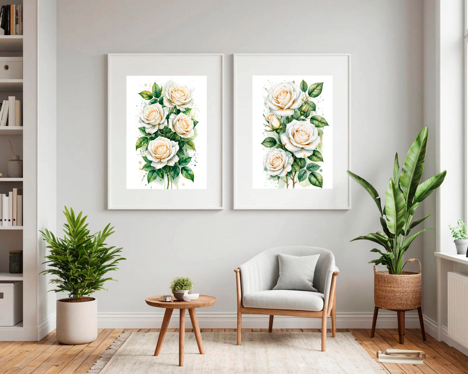 Интерьерные картины "Утро первой любви" и "Рассвет нежности", 2шт, акварель 21*30 см