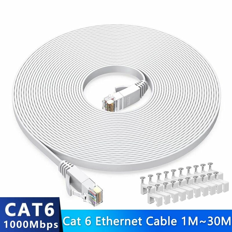 Кабель Ethernet Cat6, плоский разъем RJ45, компьютер, Интернет, локальная сеть, соединительный кабель Ethernet, кабель Ethernet Cat 6