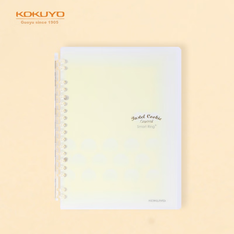 KOKUYO Pastel Cookie Soft Light Smart Ring+ Ultra-Thin Portable A5 Loose-Leaf Notebook Student Notebook Journal, 20 Sheets, Yellow, WSG-RUYP52Y