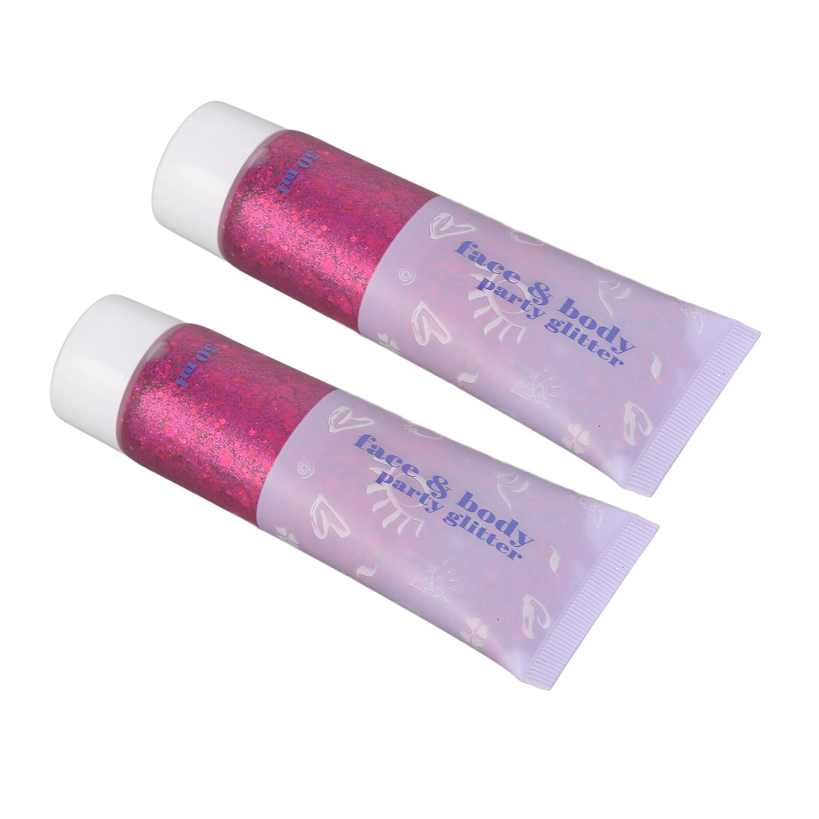 2 шт. гель с блестками для тела, универсальный модный сверкающий, легко чистящийся блеск для лица для рождественской вечеринки, вокального концерта, 50 мл, 04, розово-красный
