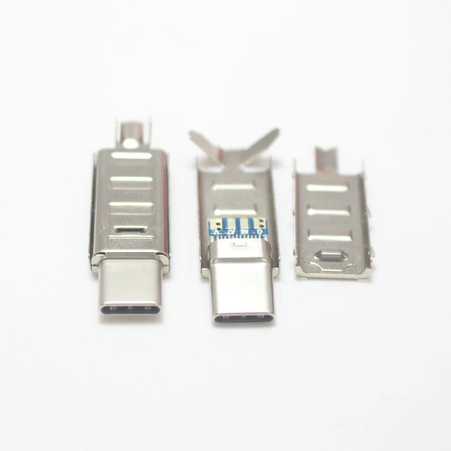 Комплект разъемов USB Type C для пайки EClyxun 5set, nickel plated head