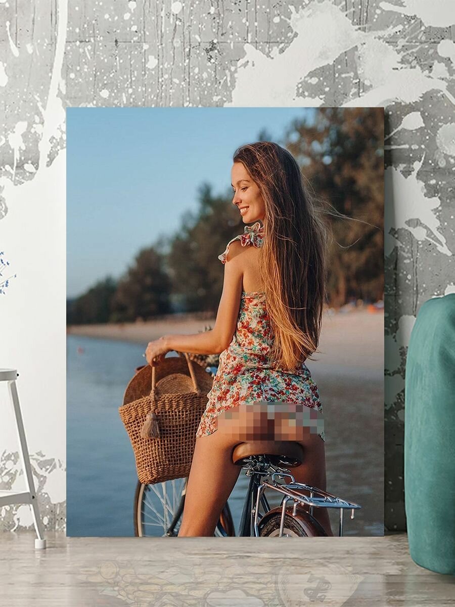 Картина на стену для интерьера - "Девушка и авто", 30х40 см.