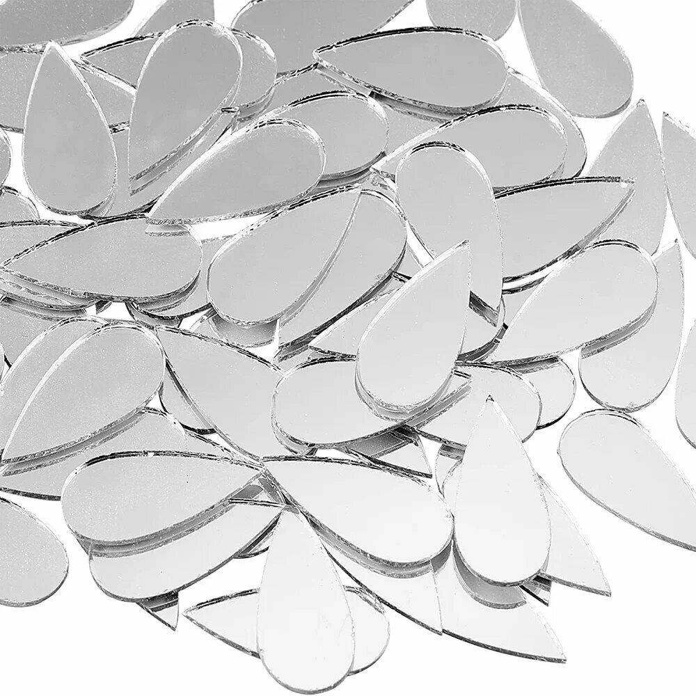 Зеркальные наклейки акрил 100 шт. Silver