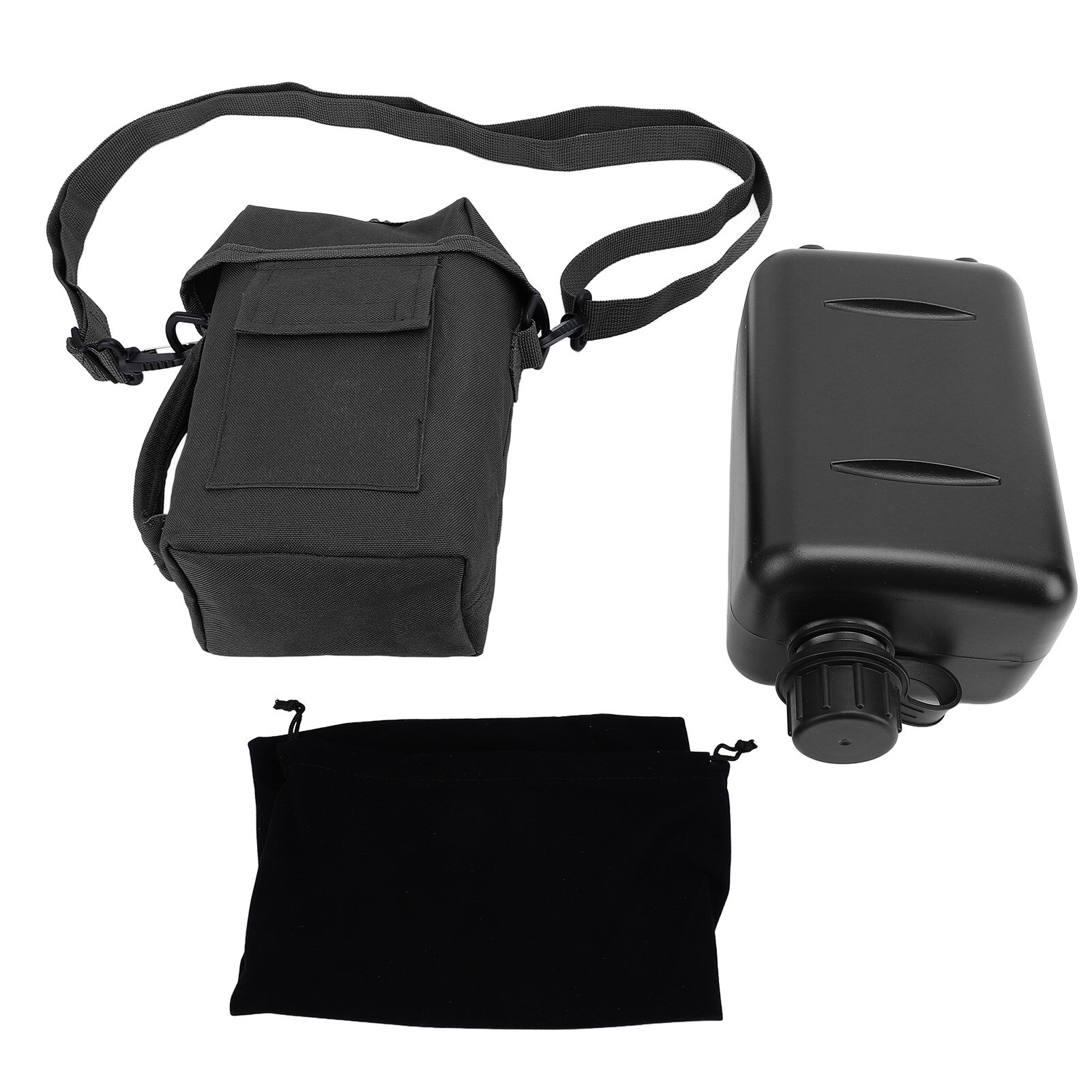 Бутылка для воды 2 л с поясной сумкой, большая емкость, герметичная, ПВХ, для спорта на открытом воздухе, путешествий, черная