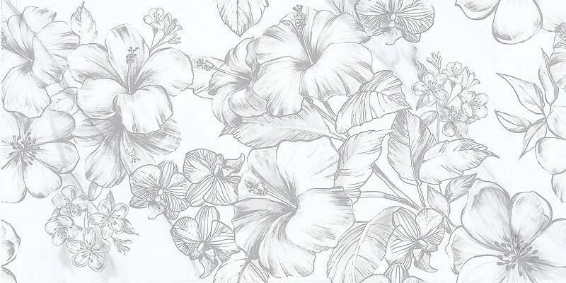 Керамическая плитка Azori Carrara Flowers 00-00108694 настенная 31,5х63 см белый для ванной комнаты, для кухни Россия
