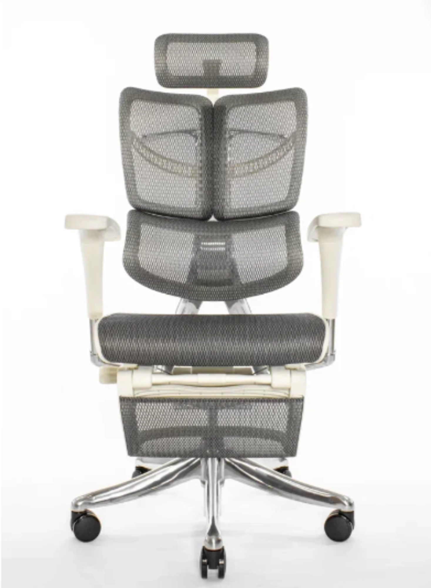 Эргономичное кресло компьютерное Falto Expert Fly RFYM 01-G серое с подножкой