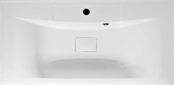 Мебельная раковина Art&Max Bianchi 90 накладная, из искусственного мрамора, со встроенным сливом-переливом, белая, раковина для ванной, прямоугольная