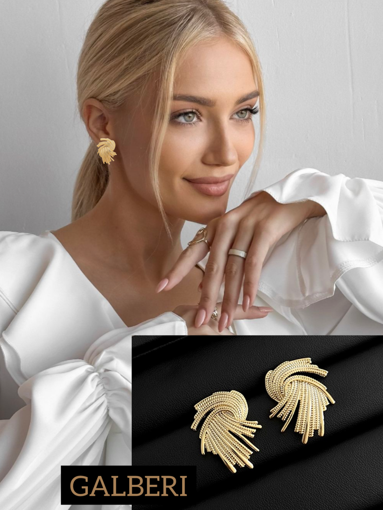 Серьги, искусственный камень