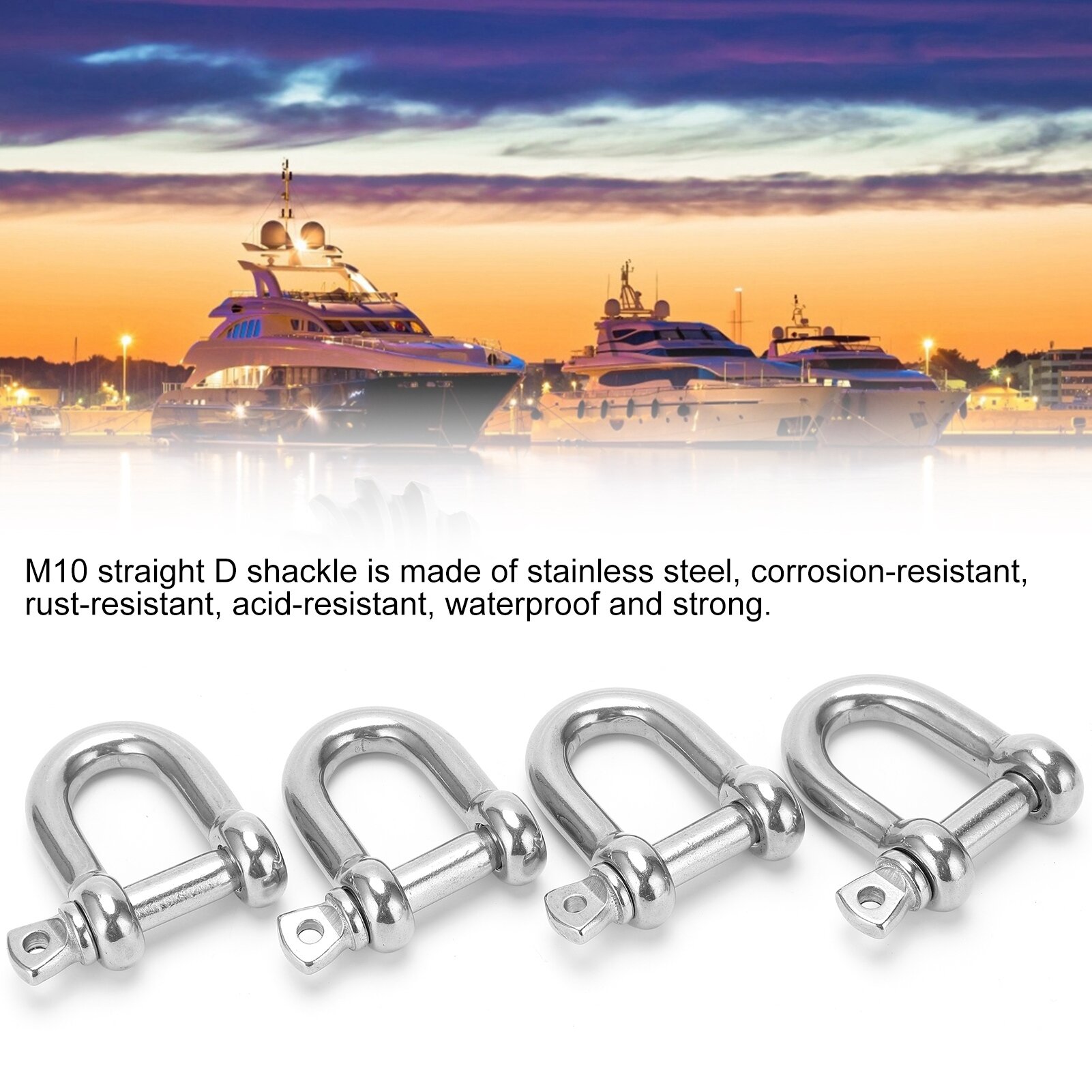 Шт. M10 прямая D-сережка из нержавеющей стали типа D короткие ломающиеся D-крюки для такелажа