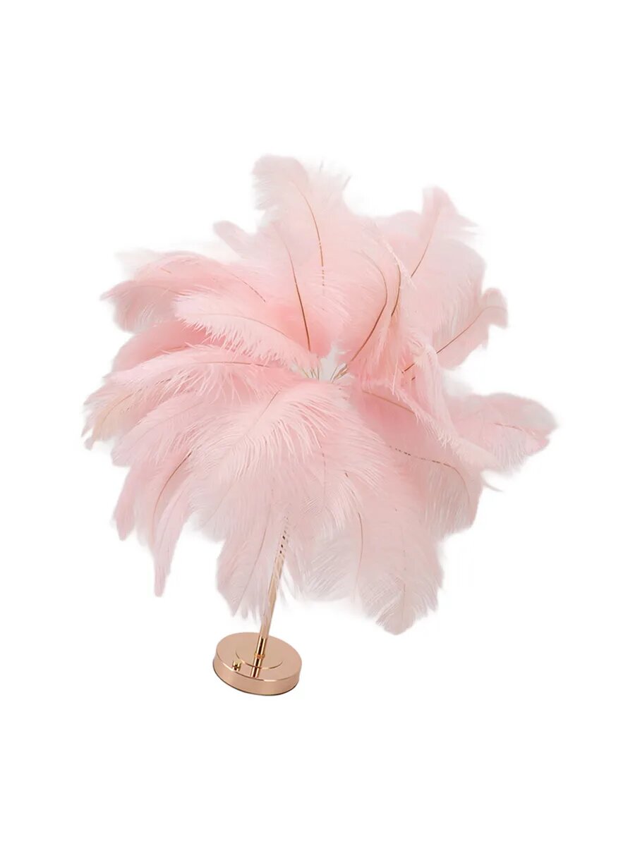 Настольная лампа со страусиными перьями, перезаряжаемая,