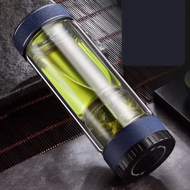 Бутылка для чая, стакан для воды, бытовой портативный прозрачный стеклянный стакан, стаканы с отдельными контейнерами для заваривания и фильтрации чая