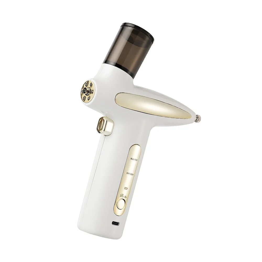 Красный/синий фотонный увлажнитель для кожи, косметический увлажняющий нанораспылитель, паровой Аэрограф для лица, инъекция кислорода в воде, Белый