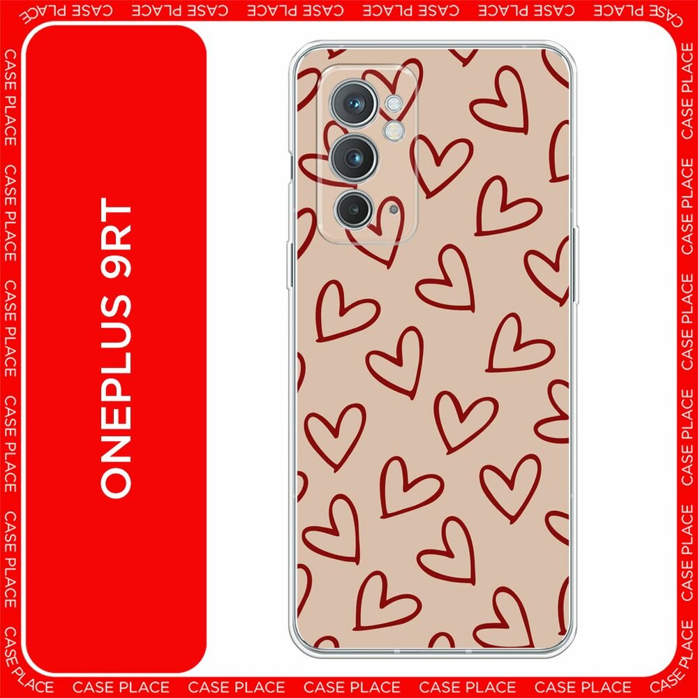 Чехол на OnePlus 9RT / ВанПлас 9RT с принтом "Little hearts doodles 1 - 14 февраля"