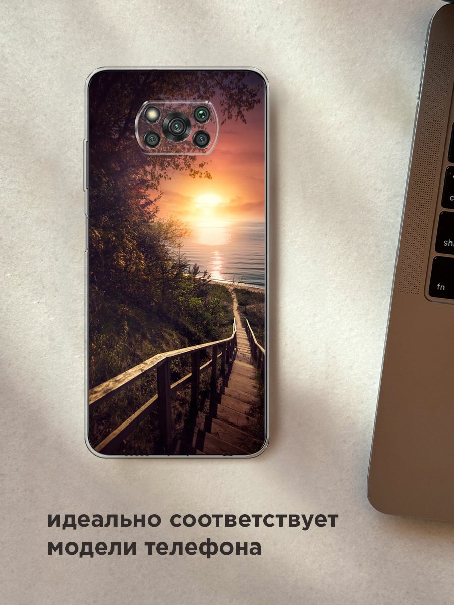 Чехол на Xiaomi Poco X3/X3 Pro / Поко X3/X3 Pro с принтом "Мост у воды" — фото 1
