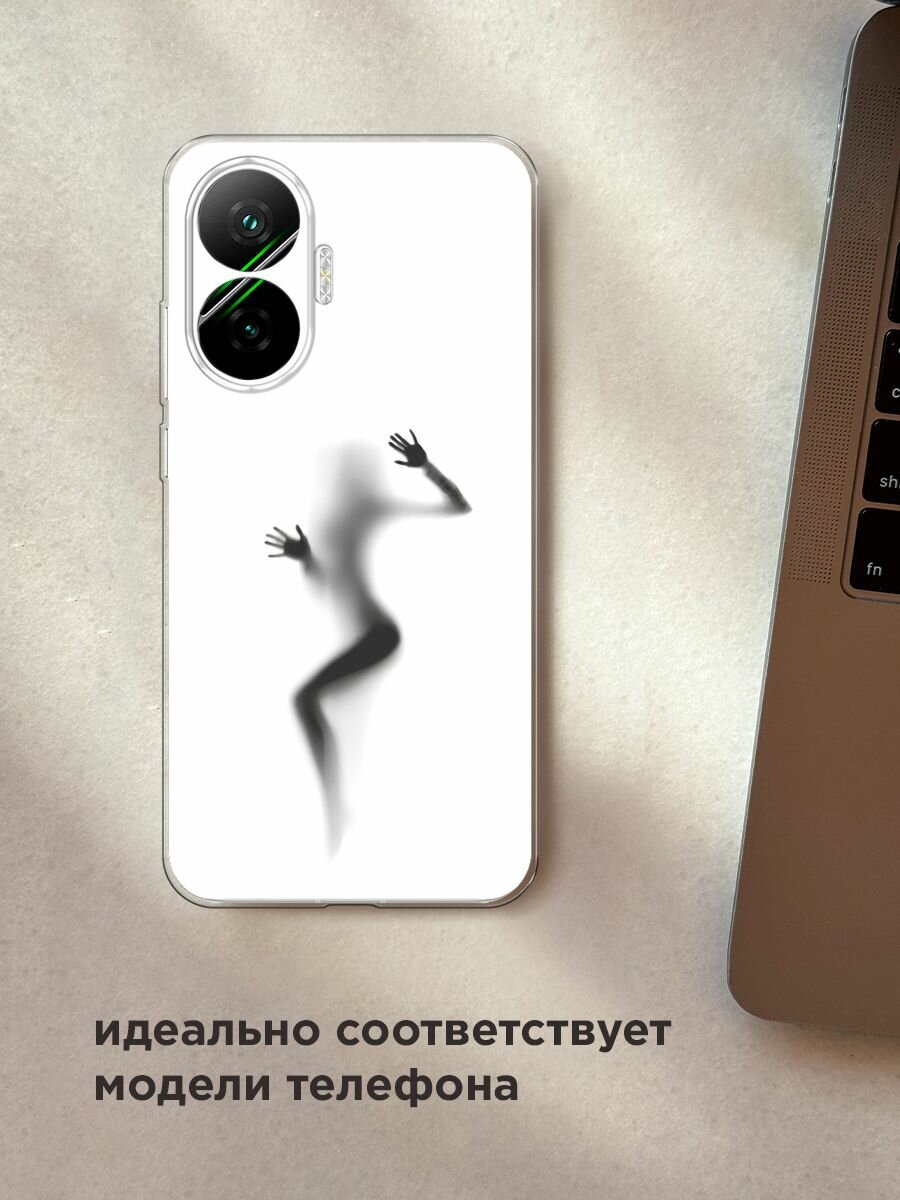 Силиконовый чехол на Poco F7 / Поко F7 с принтом "Девушка в душе" — фото 1