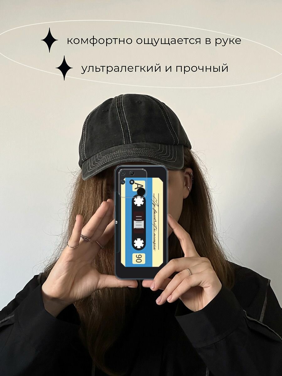 Чехол на Realme Narzo 50A / Реалми Нарзо 50A с принтом "Темная кассета" — фото 1